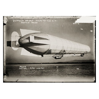 Zeppelin Airship in Flight Print, 18" x 24" - Contemporary - Prints And ...