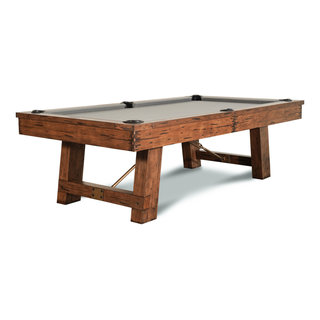 Isaac Pool Table Distressed Brown, 7' - Rustic - Game Tables - by ...