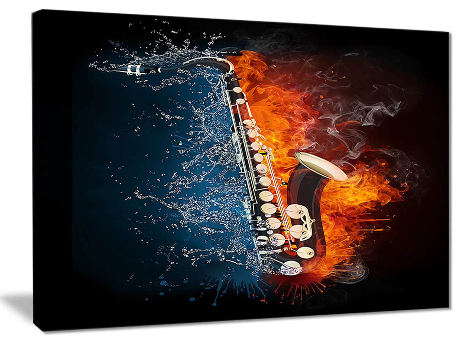 "Saxophone" Music Photography Canvas Art Print, 20"x12" - Contemporary ...