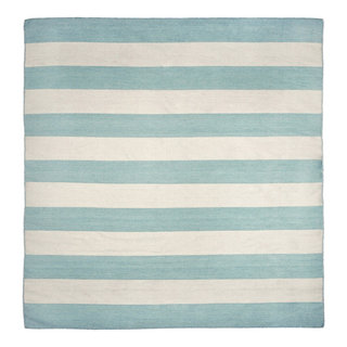 Trans Ocean Sorrento Rugby Stripe 6302/93 Shag Outdoor Rug, Blue, Ivory ...