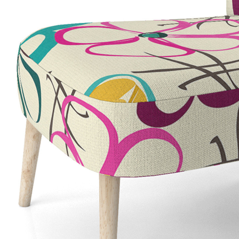 Multicolor Flowers Chair - Midcentury - Armchairs And Accent Chairs ...