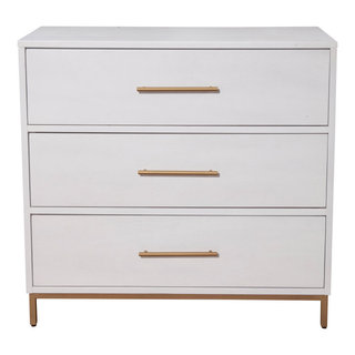 Madelyn Three Drawer Small Chest, White - Contemporary - Accent Chests ...