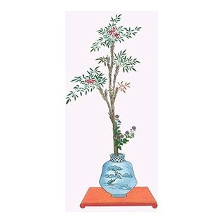 Nanten & Nogiku (Heavenly Bamboo & Chrysanthemum) in a Tsubo, 16" x 24 ...