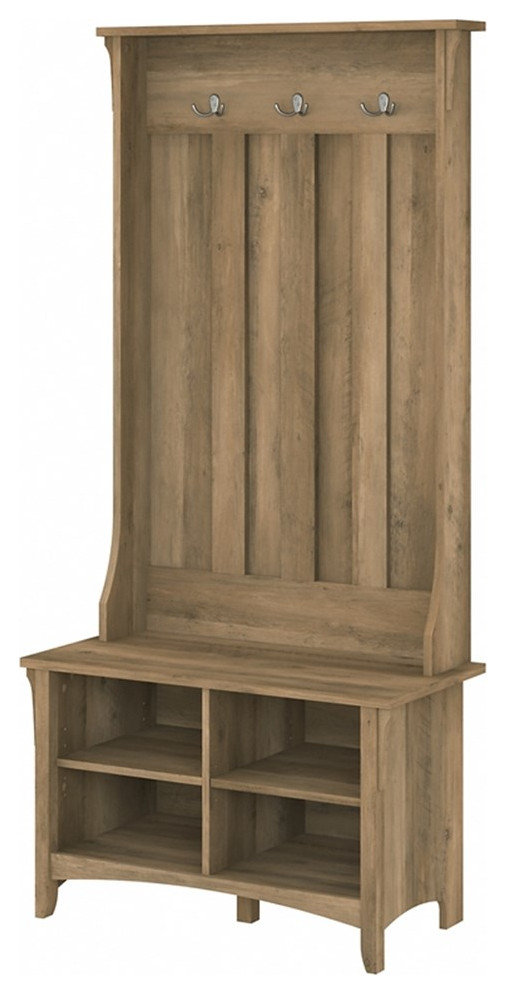 Pemberly Row Engineered Wood Hall Tree with Shoe Storage Bench in ...