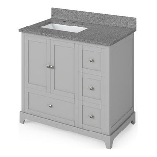 Jeffrey Alexander Addington Modern Grey 36" Left Offset Vanity ...