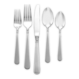 Lenox Pearl Platinum 5 Piece Flatware Set - Traditional - Flatware And ...