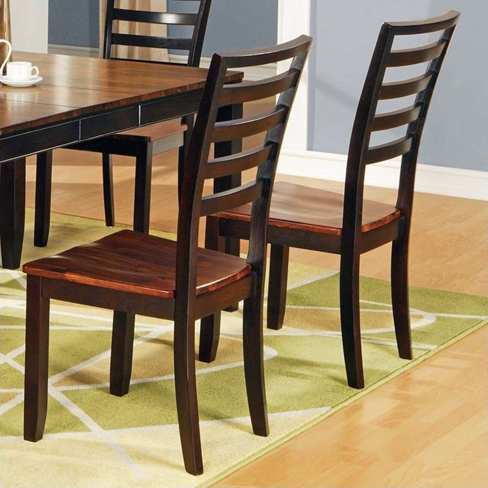 Abaco Solid Wood Ladder Back Dining Chair in Two Tone Cherry Finish ...