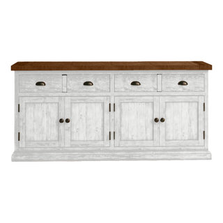 80" Rustic Two Tone Sideboard Buffet - Farmhouse - Buffets And ...