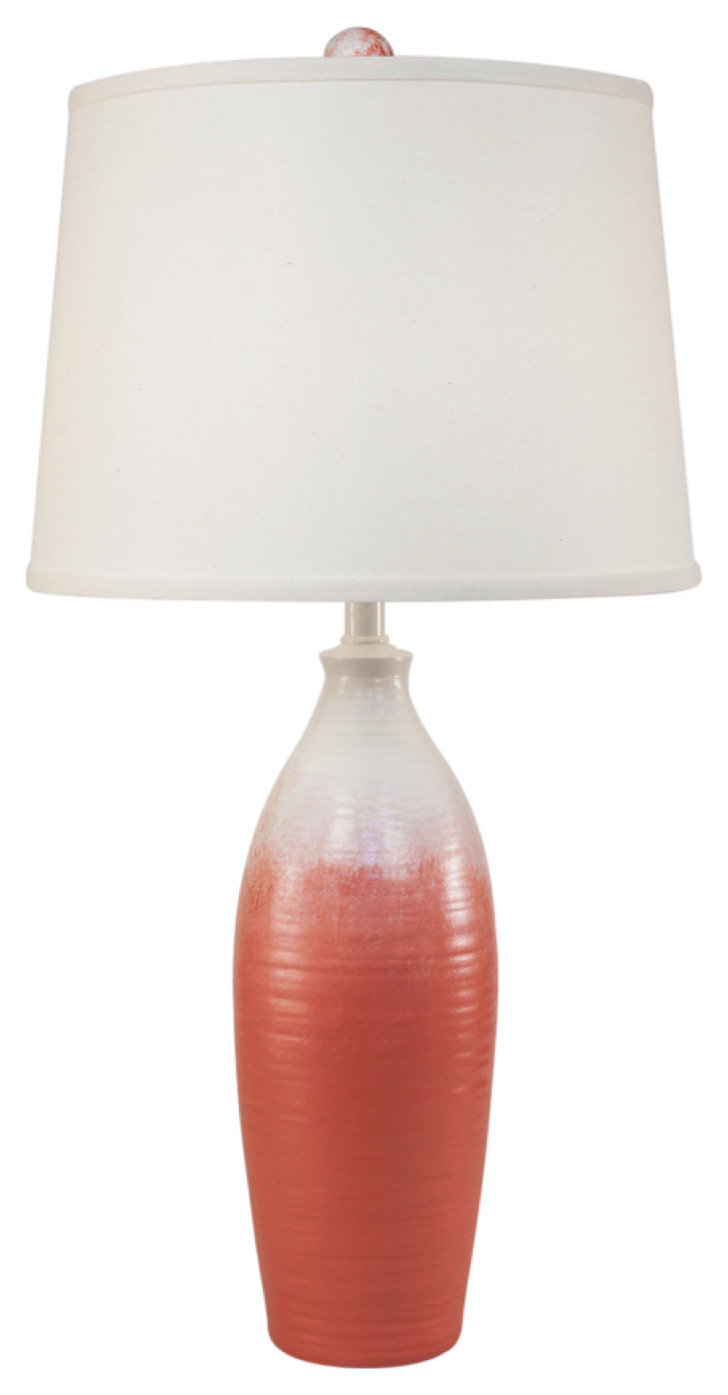 Tapered Coral Fade Pottery Table Lamp - Contemporary - Table Lamps - by ...