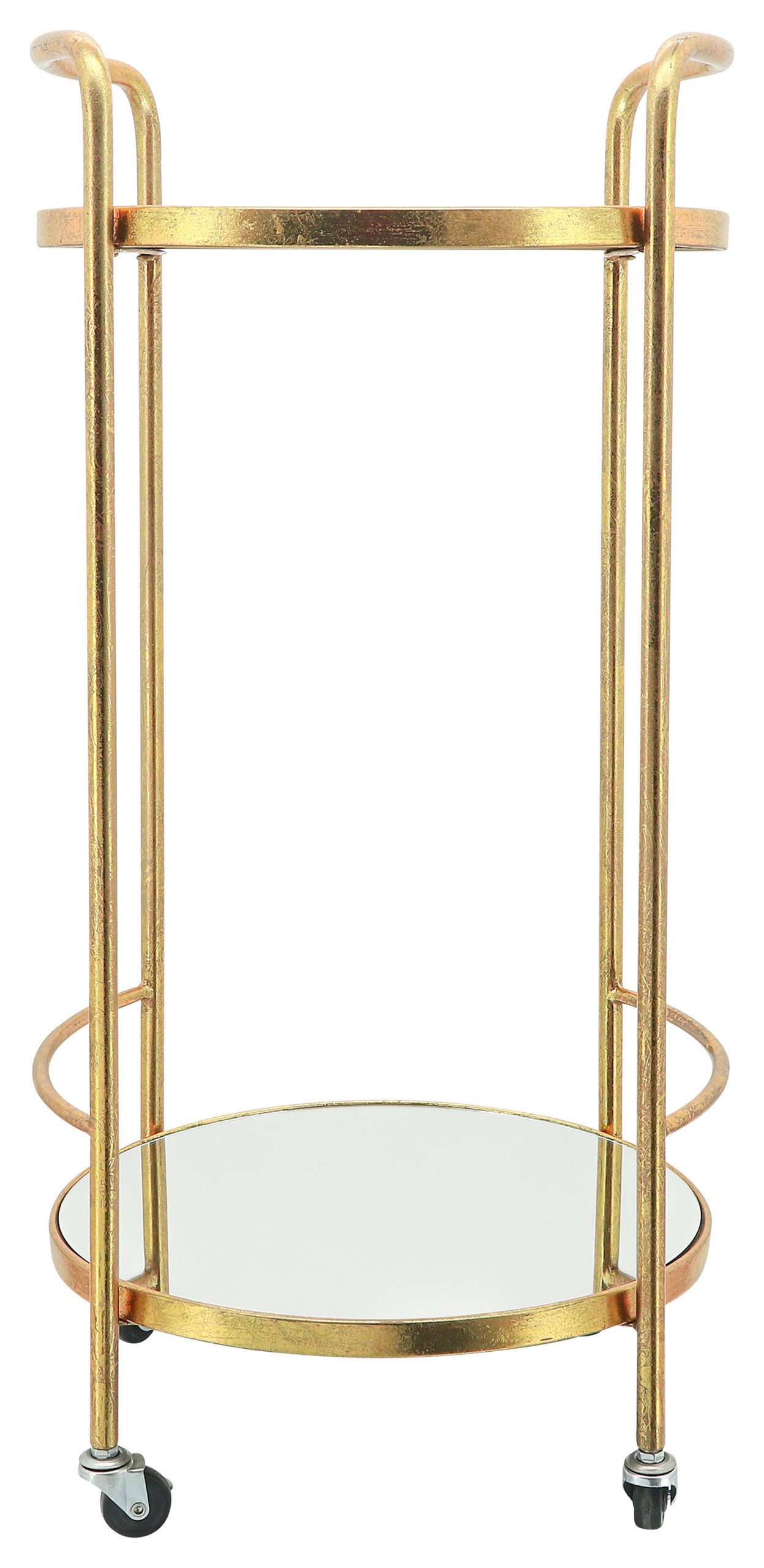 Metal, 34"H Rolling Round Bar Cart, Gold - Contemporary - Bar Carts ...