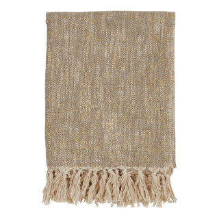 Cotton Throw With Foil Print Design - Contemporary - Throws - by Saro ...