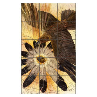 Ceramic Tile Mural Backsplash, Sun Spirit by Kathy Morrow, 18"x30 ...