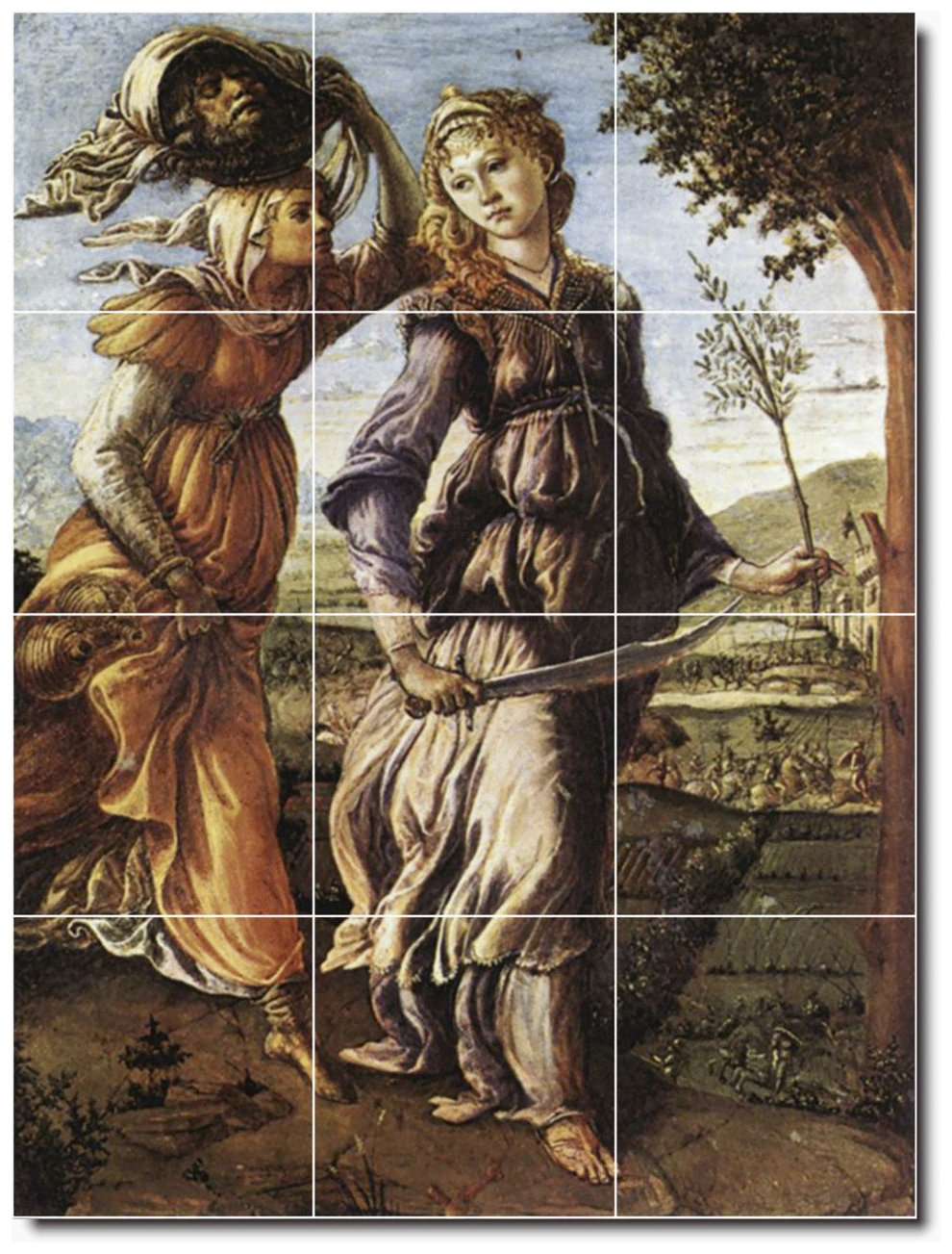 Sandro Botticelli Mythology Painting Ceramic Tile Mural #169, 24" Wide ...