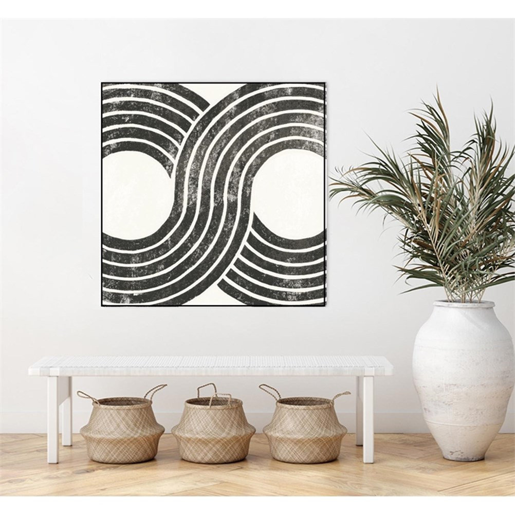 Giant Art Canvas 20x20 Over the Rainbow BW II Framed in Multi-Color ...