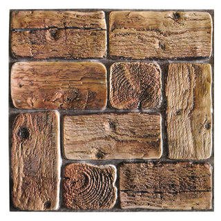 Brown Logs 3D Wall Panels - Farmhouse - Wall Panels - by Dundee Deco ...