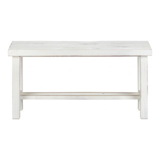 36" Rustic White Distressed Bench - Farmhouse - Accent And Storage Benches - by UStradeENT LLC ...