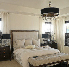 Chandelier over the bed