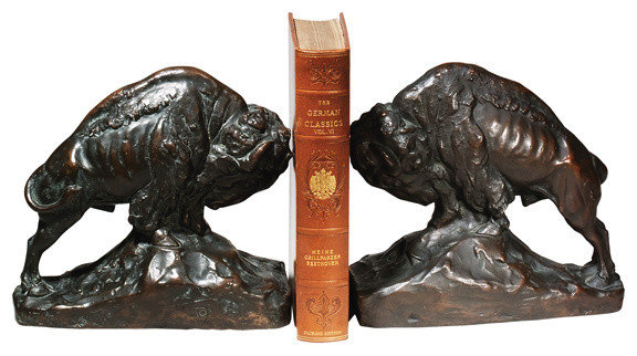Buffalo Bookends - Southwestern - Bookends - by Lodgeandcabins | Houzz