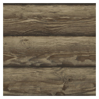 Bunkhouse Mahogany Wallpaper, Bolt - Rustic - Wallpaper - by Brewster ...