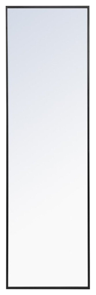 Pemberly Row 60" x 18" Contemporary Metal Frame Mirror in Black, 60" x ...