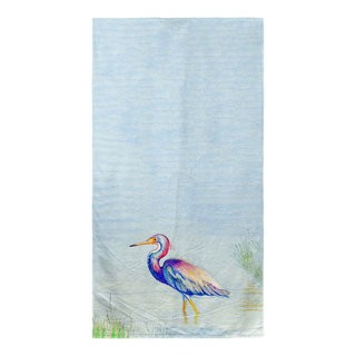 Betsy Drake Tri-Colored Heron Beach Towel, 60 inches - Traditional ...