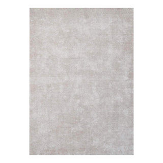 Hand Knotted Silk Area Rug Solid White, [Rectangle] 5'x8 ...