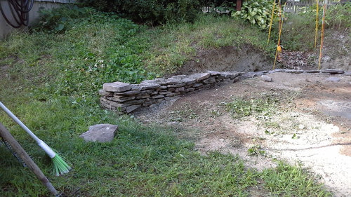 Back yard hill turned into patio