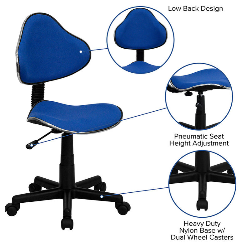 Blue Low Back Task Chair - Modern - Kitchen And Dining Furniture - by ...