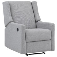 Suite Bebe Pronto Contemporary Wood and Fabric Power Recliner in Oyster ...
