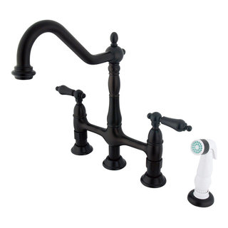 Heritage 8" Center Kitchen Faucet With Side Sprayer - Traditional ...