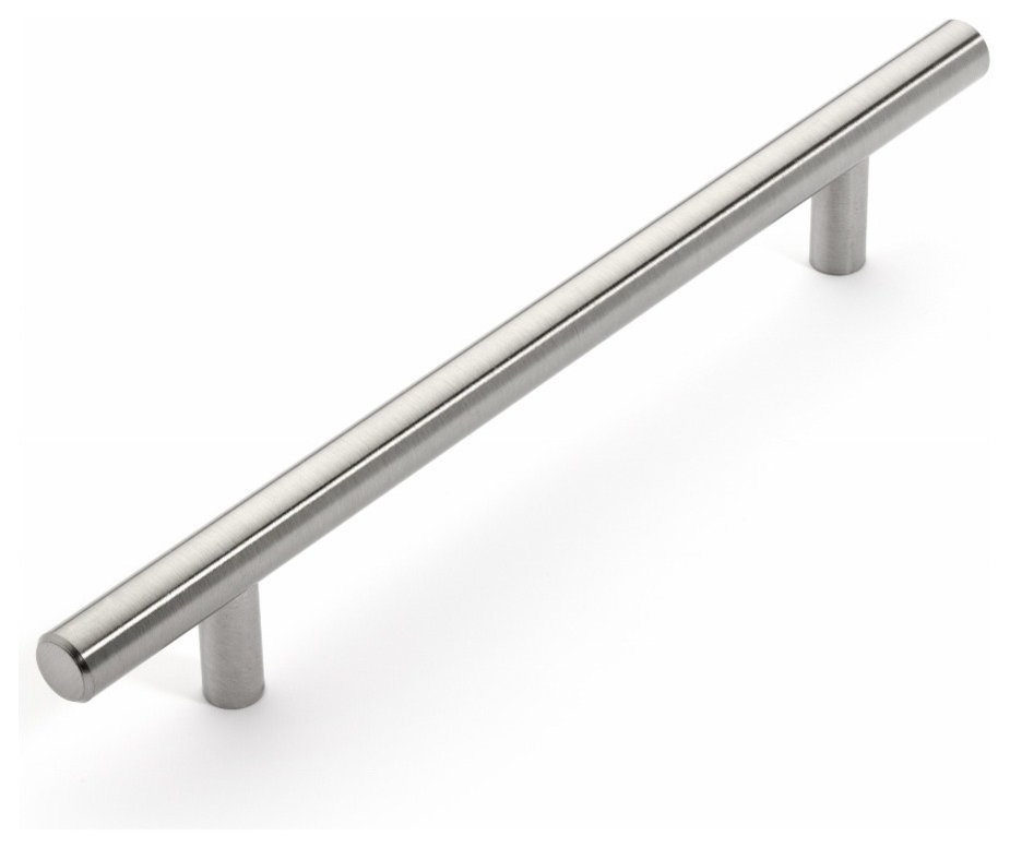 European Style Satin Nickel Bar Pulls, 8-3/4" Bar Pull - Contemporary ...