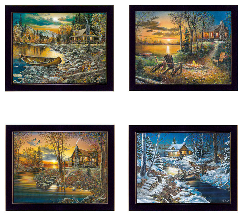 "Lodge - Four Seasons" Collection by Jim Hansen, Printed Framed Wall ...