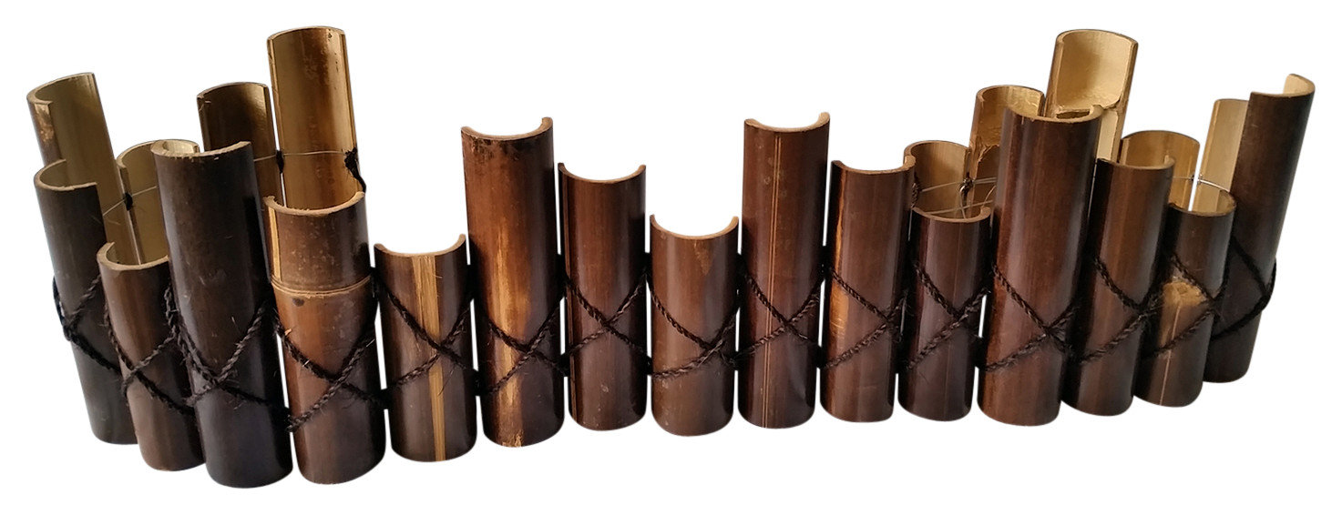 Picket Style Split Natural Black Bamboo Edging - Asian - Home Fencing ...