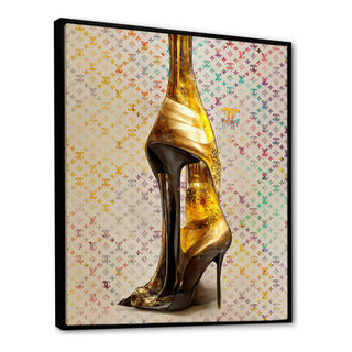 Luxury Brand Pumps And Bottle I Framed Canvas, 30x40 - Contemporary ...