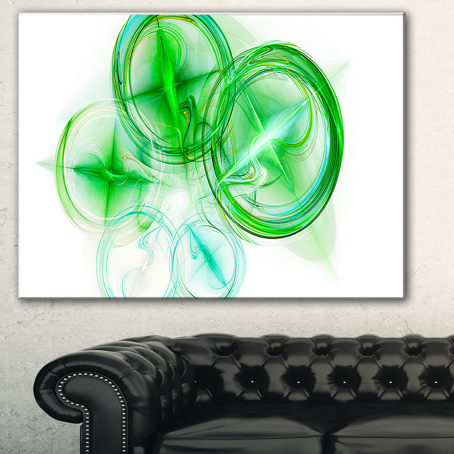 "Green Fractal Desktop Wallpaper" Abstract Digital Metal Wall Art, 28 ...