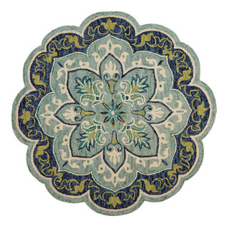 Floret Medallion Area Rug, 6' Round - Traditional - Area Rugs - by LR ...