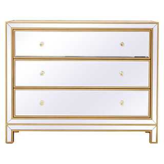 Luxe Gold Modern 3-Drawer Chest - Contemporary - Accent Chests And ...