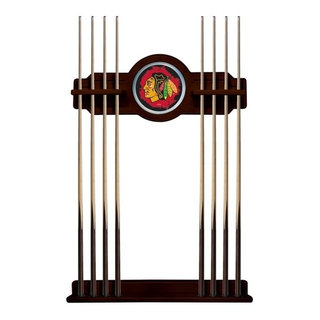 Chicago Blackhawks Cue Rack, English Tudor Finish - Contemporary - Game ...