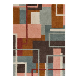 Well Woven Vettore Delancey Modern Geometric Squares Multi Area Rug, 3 ...