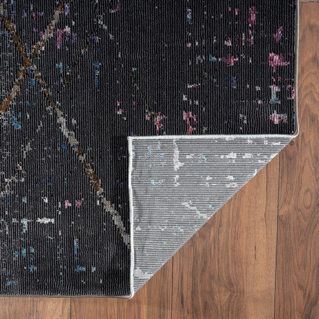 8" x 10" Distressed Black Abstract Area Rug - Contemporary - Area Rugs ...