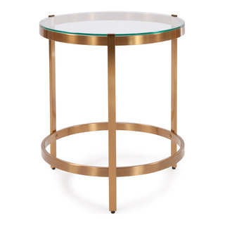 Howard Elliott Brushed Brass Stainless Steel Side Table 48133 ...