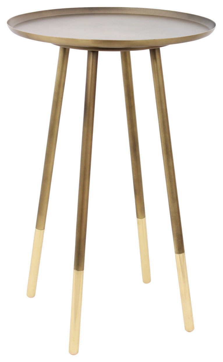 Renwil Inc Pawn - 22.5" Small Accent Table, Antique Brass Finish ...