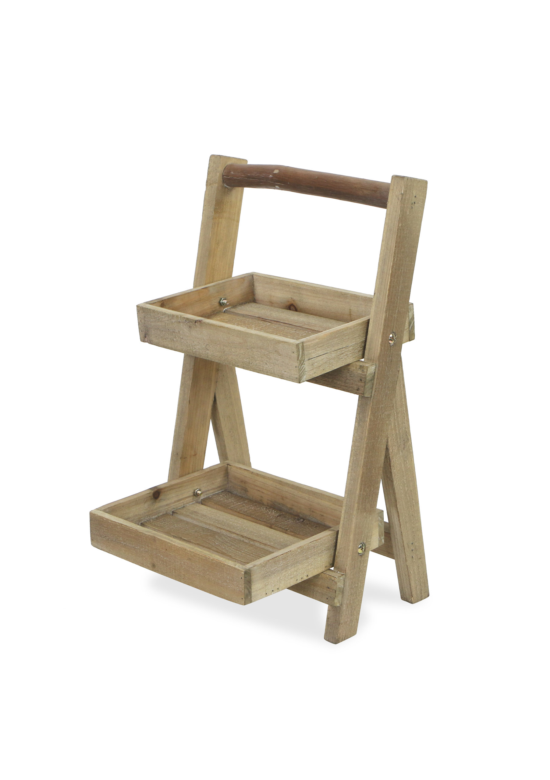 Alari 2 Tier Wood Folding Shelf Small - Farmhouse - Display And Wall ...
