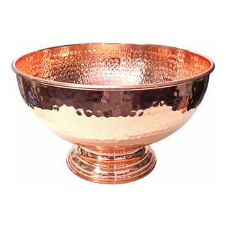 Hammered Copper Punch Bowl, 12" - Traditional - Punch Bowls - by ...