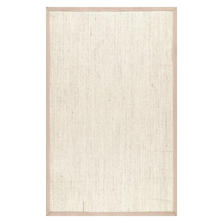 nuLOOM Solid Bordered Bleached Sisal Area Rug, Beige, 3'x5' - Beach ...