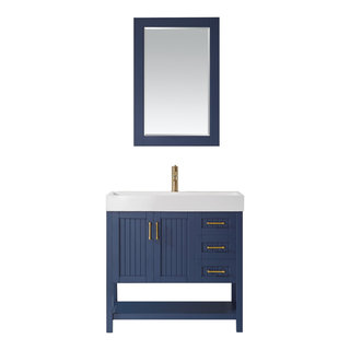 Pavia Vanity in Royal Blue with Artificial Stone Sink Top, 36 ...