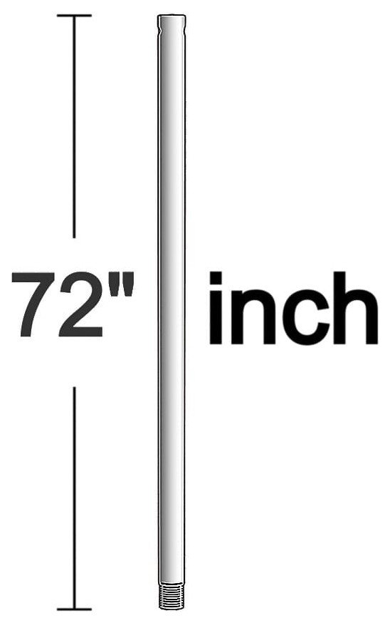 Visual Comfort Fan 72" Downrod in Brushed Steel, 0.500 - Transitional ...