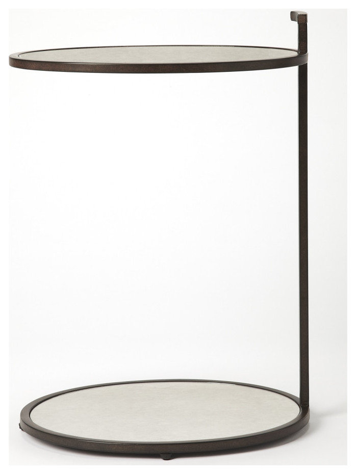 Butler Specialty Company, Ciro Mirrored & Metal Accent Table, Bronze - Side Tables And End ...