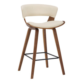 Jagger Modern 26" Wood and Faux Leather Counter Height Stool ...