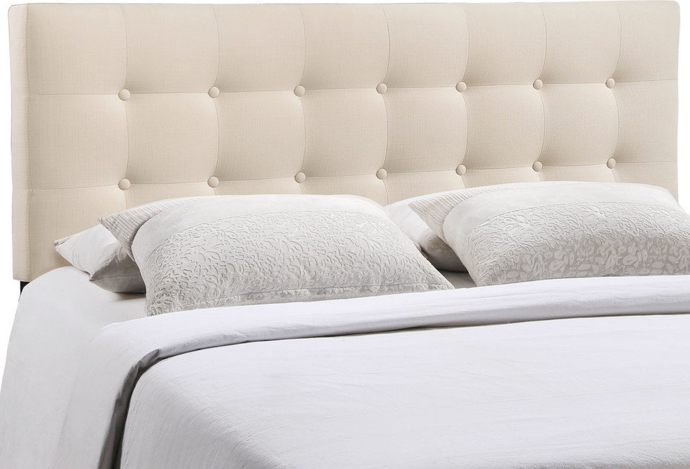 Emily Queen Fabric Headboard, Ivory - Transitional - Headboards - by ...